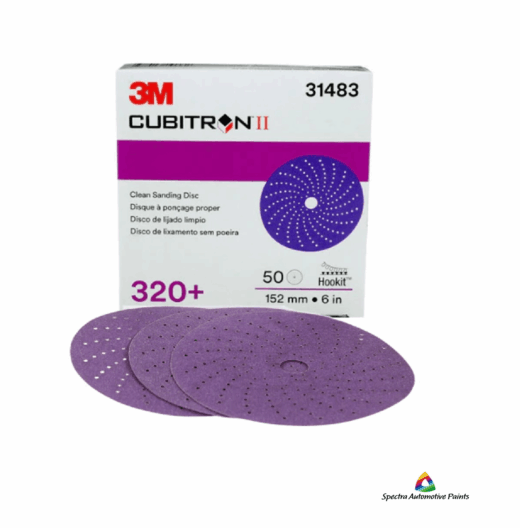 3M 31483 Cubitron II Hookit Clean Sanding Abrasive Discs 320g. 152mm ...