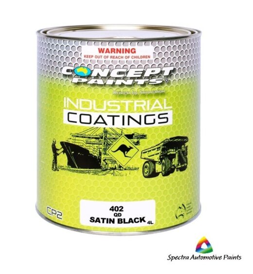Concept Paints QD Enamel SATIN BLACK 4LT, Quick Dry Enamel, Industrial ...