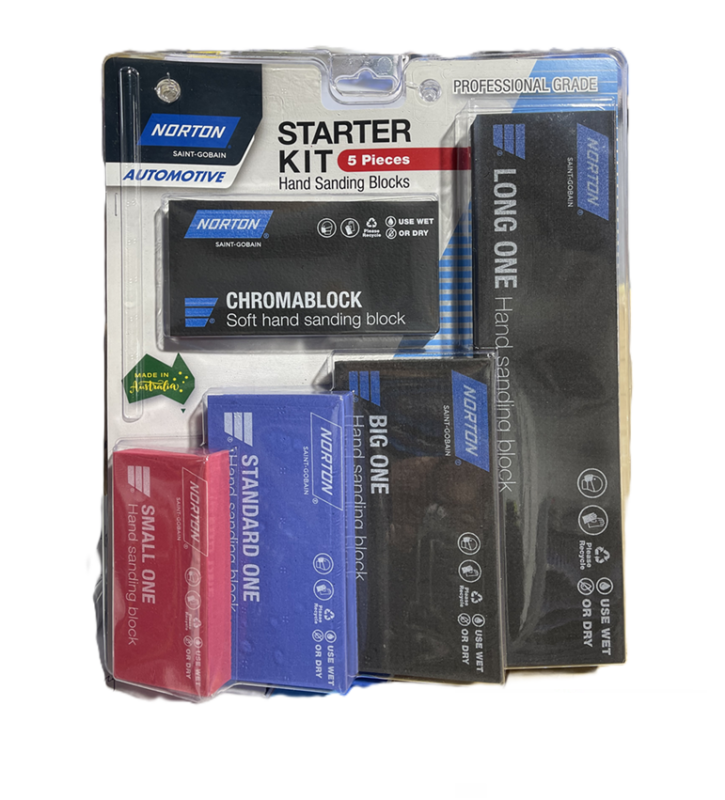 Norton Hand Sanding Blocks Starter Kit. 5 Piece - Spectra Paints