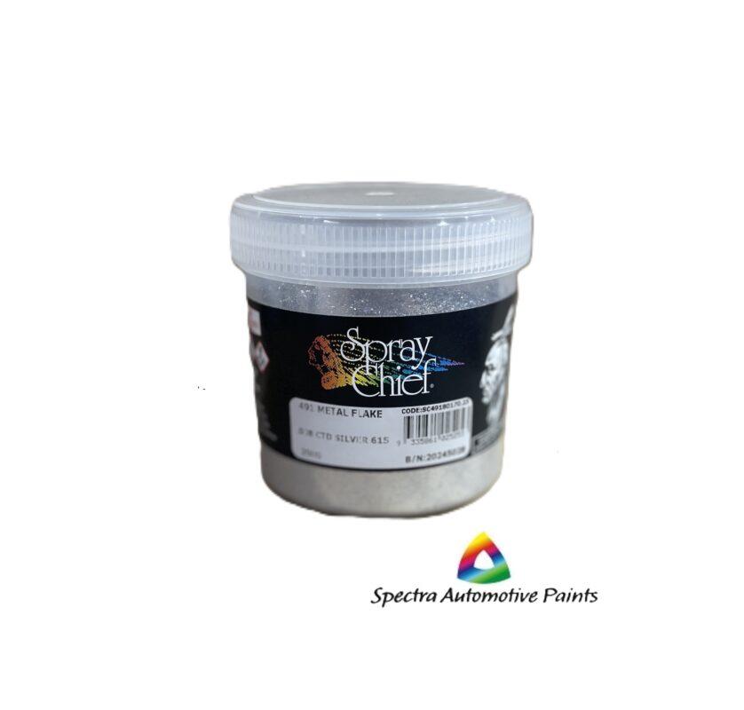 Spray Chief 491 Metal Flake, .008 Silver 250grams - Spectra Paints